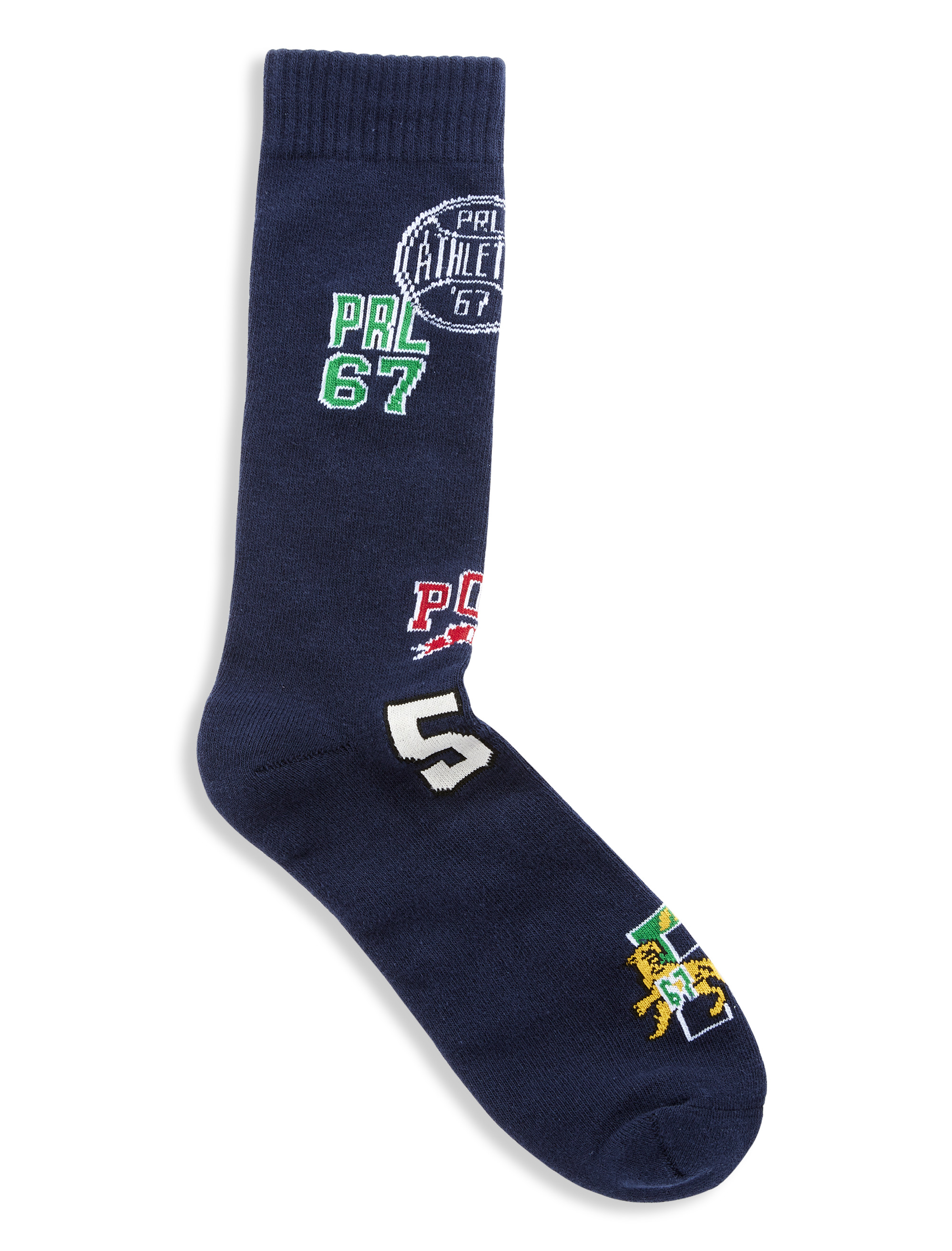 Big + Tall | Polo Ralph Lauren Athletic Club Patch Mismatch Crew Socks | DXL