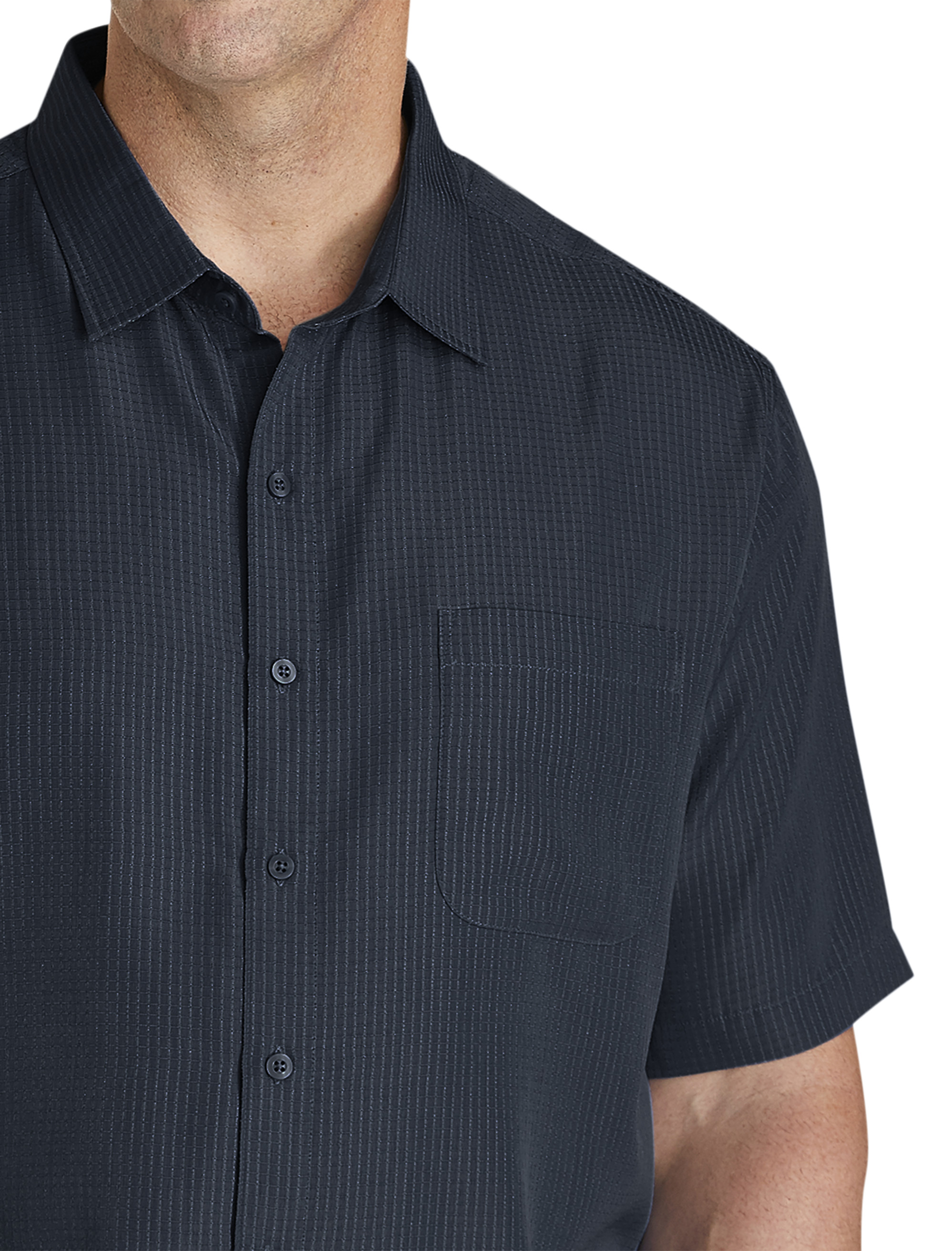 Big + Tall | Harbor Bay Microfiber Comfort Grid Sport Shirt | DXL