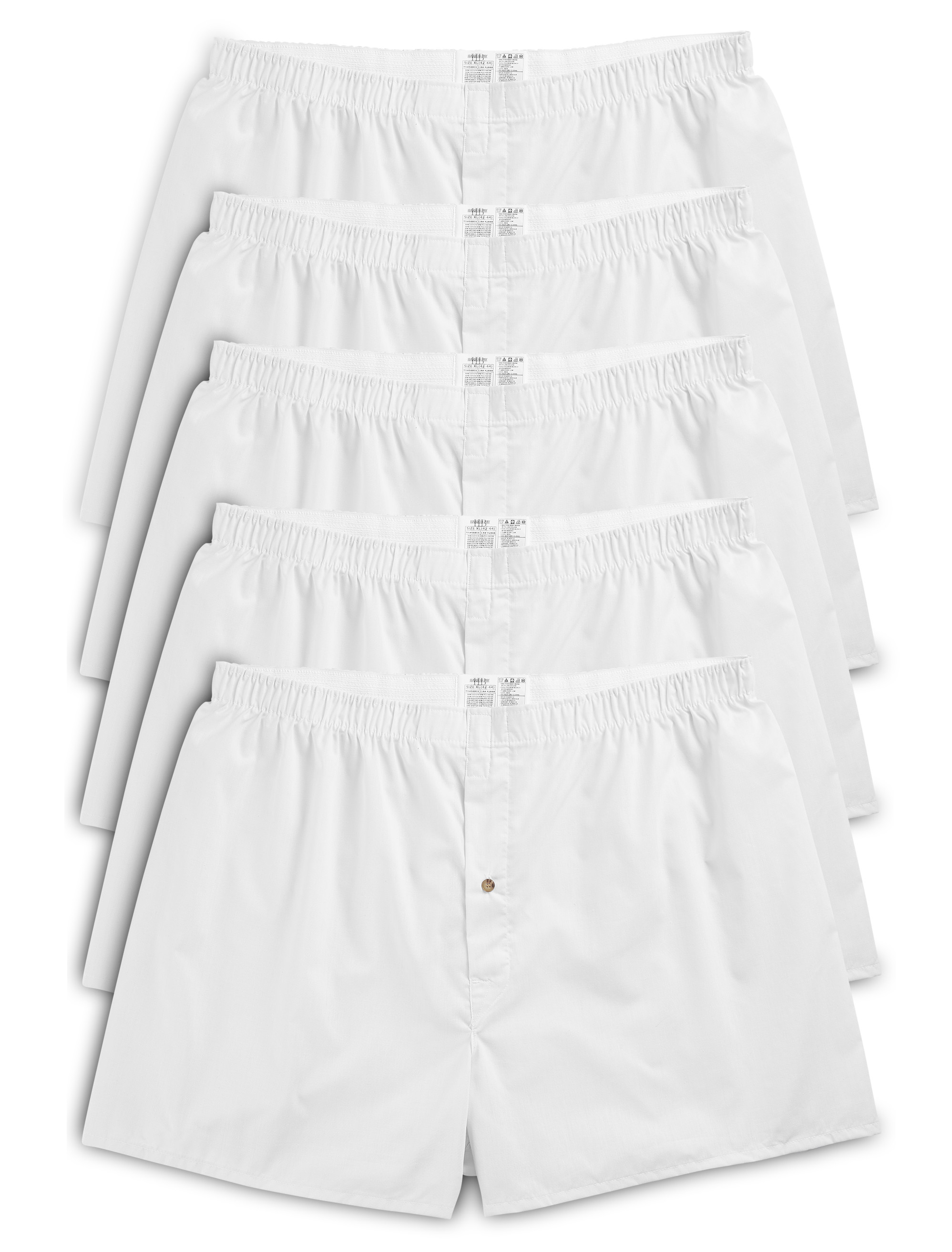 Big + Tall | Harbor Bay 5-pk White Woven Boxers | DXL