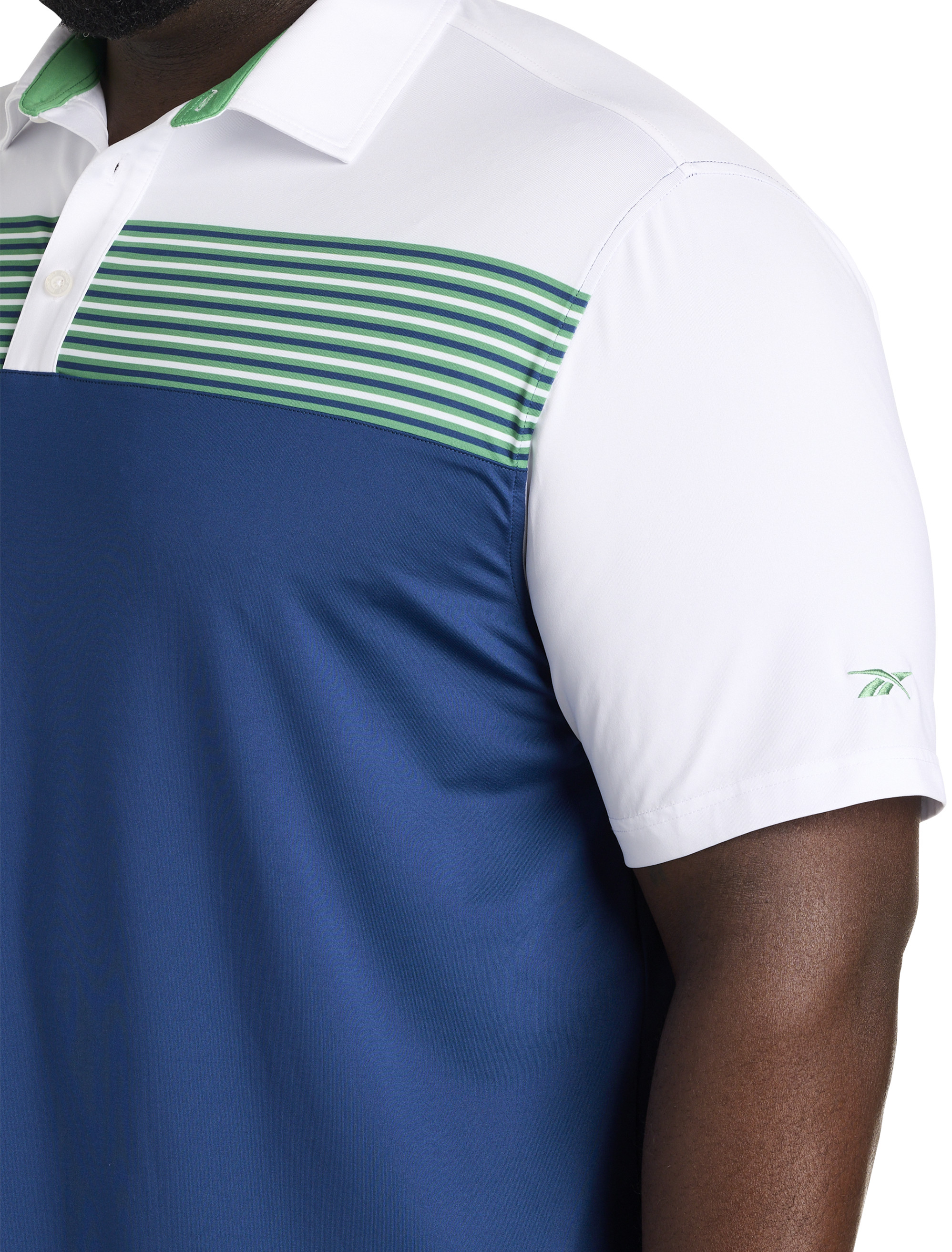 Big + Tall | Reebok Performance Chest Striped Polo Shirt | DXL