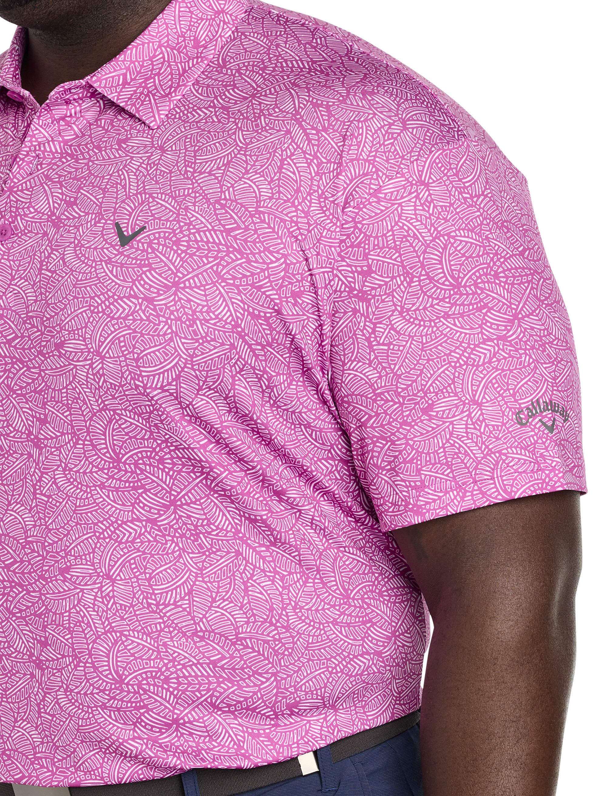 Big + Tall | Callaway Chevron Palm Print Golf Polo Shirt | DXL