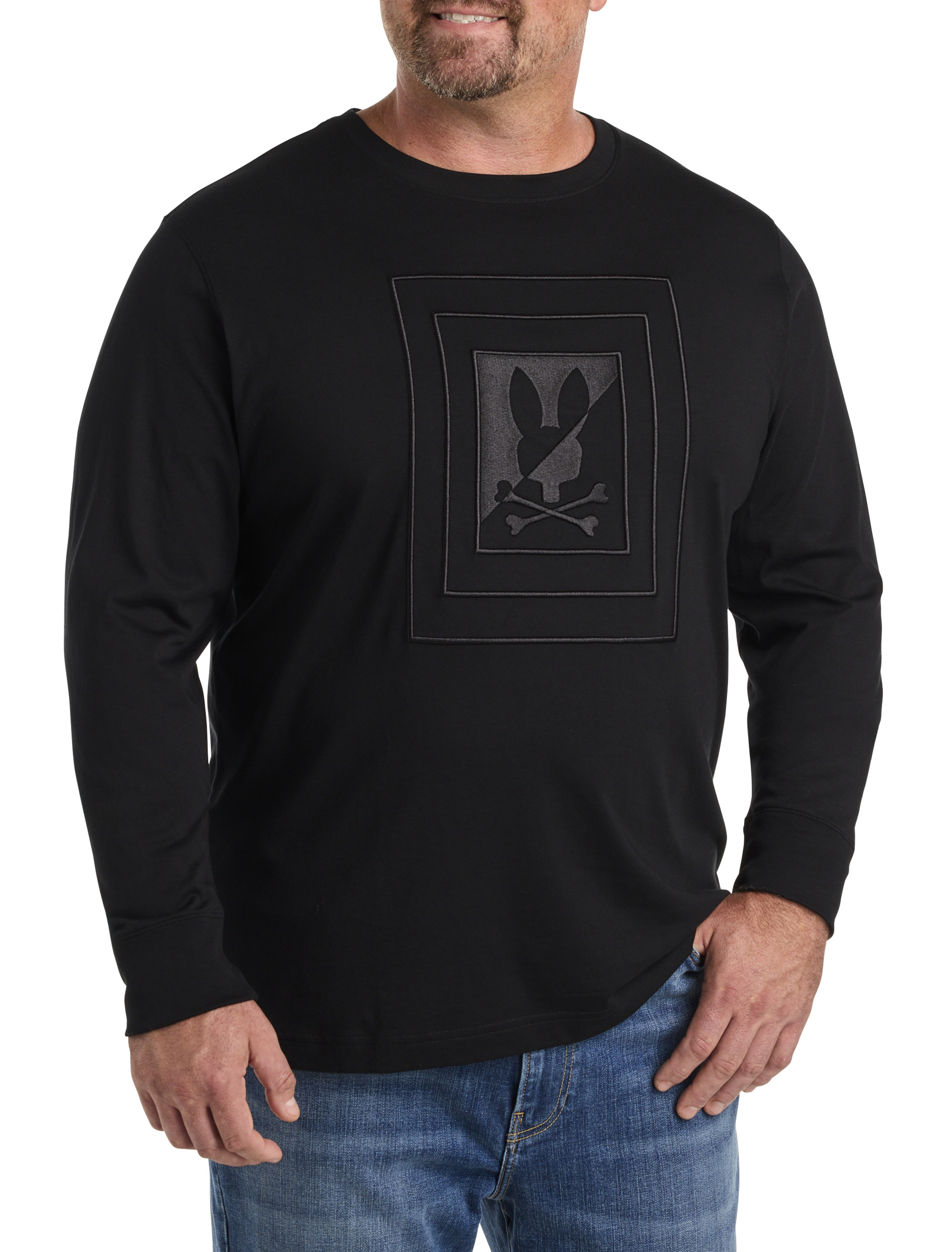 Big + Tall | Psycho Bunny Oak City Long-Sleeve Embroidered Graphic Tee ...