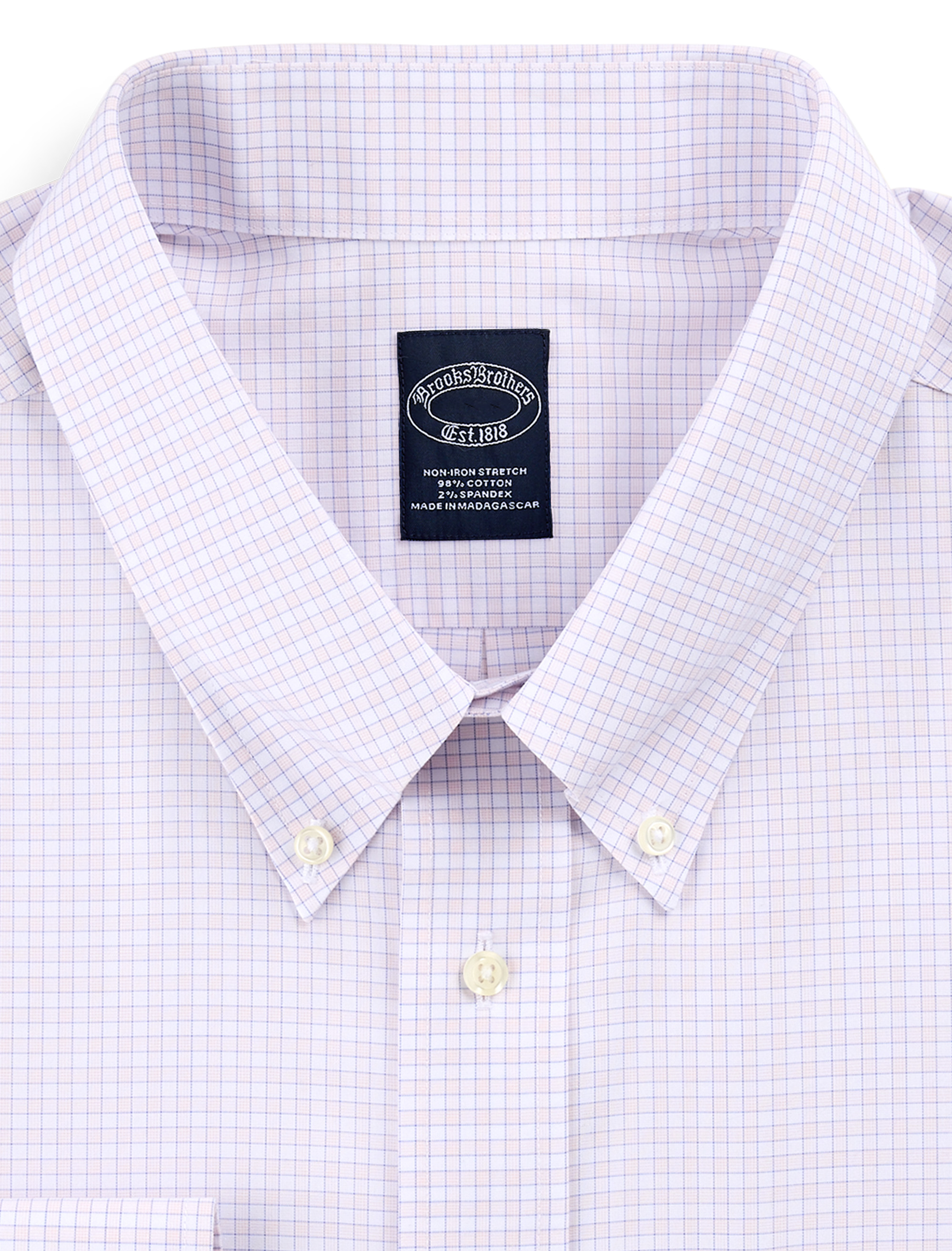 Big + Tall | Brooks Brothers Non-Iron Grid Patterned Dress Shirt | DXL