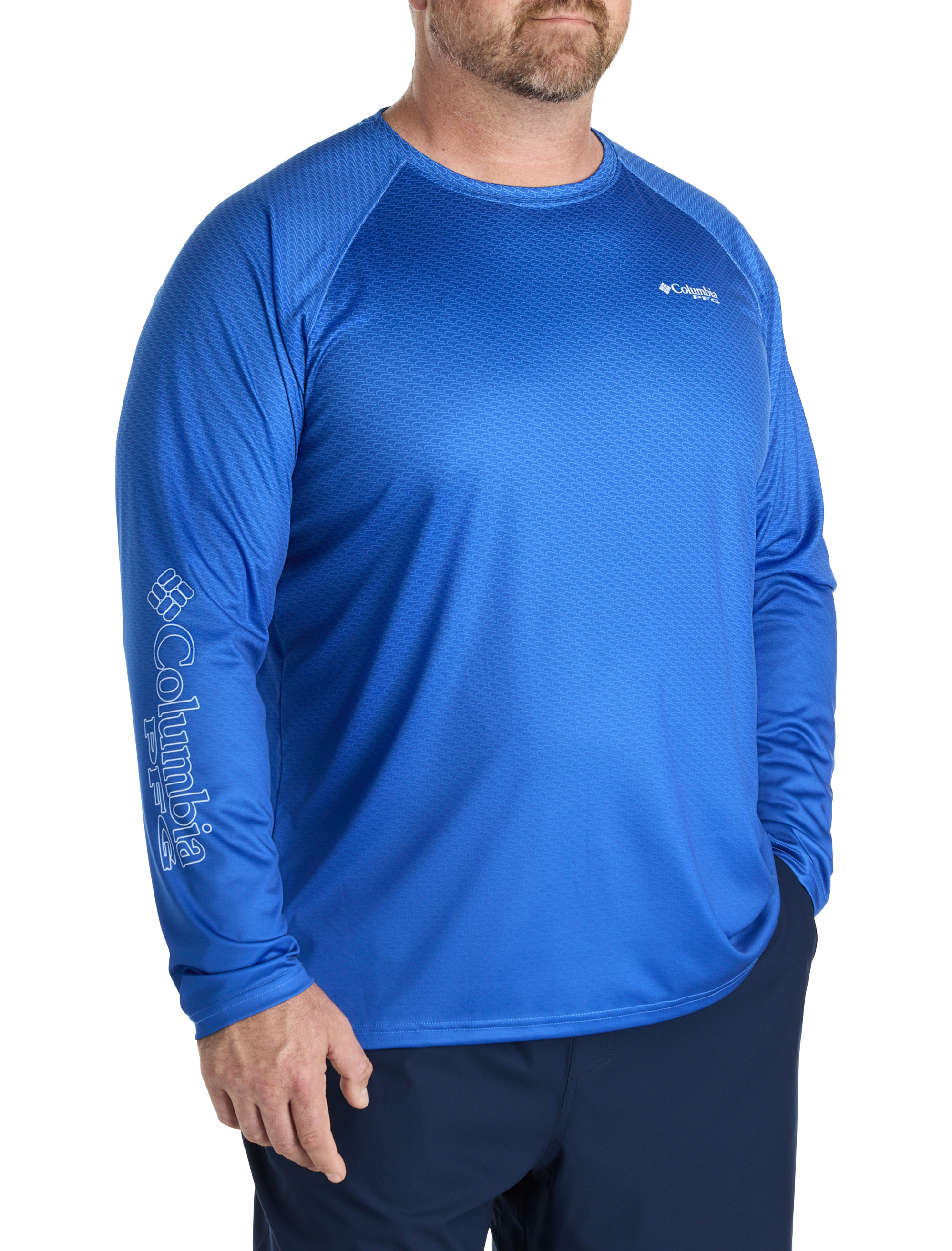 Big + Tall | Columbia PFG Super Terminal Tackle™ Fish Fade Long-Sleeve ...