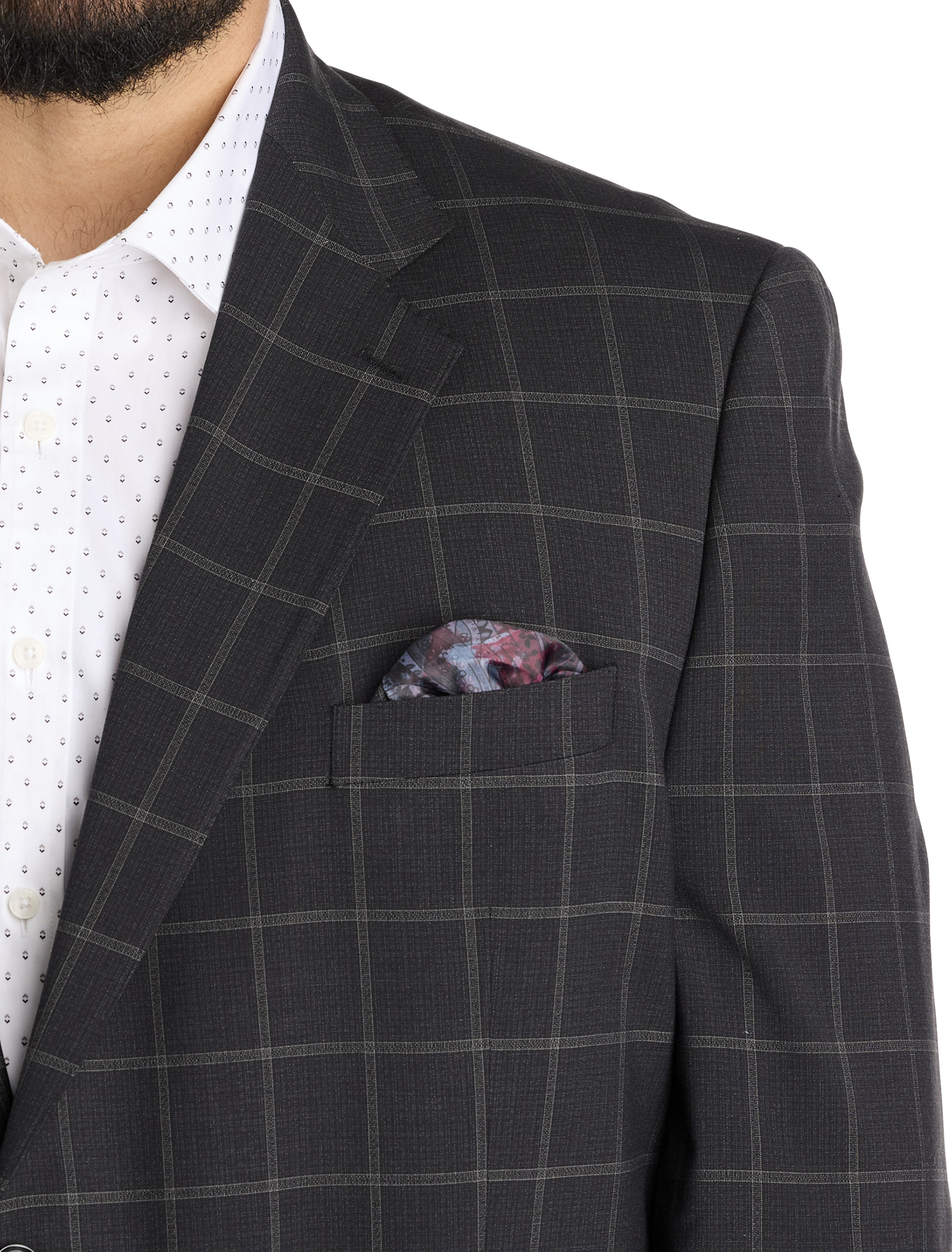 Big + Tall | Tallia Windowpane Suit Jacket | DXL