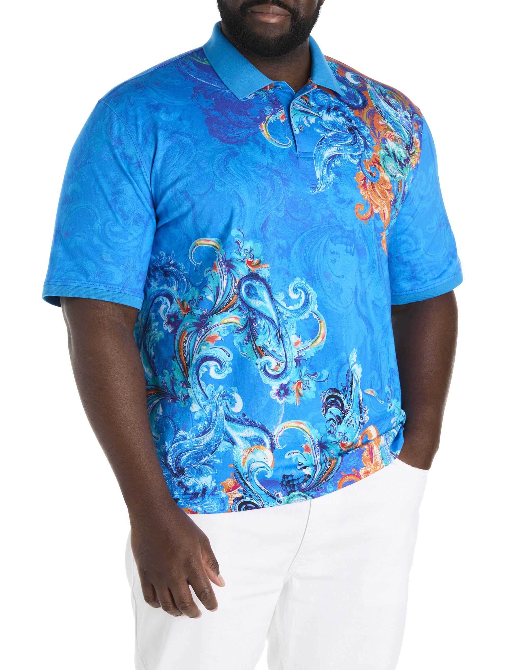 Big + Tall | Robert Graham Royal Scroll Polo Shirt | DXL