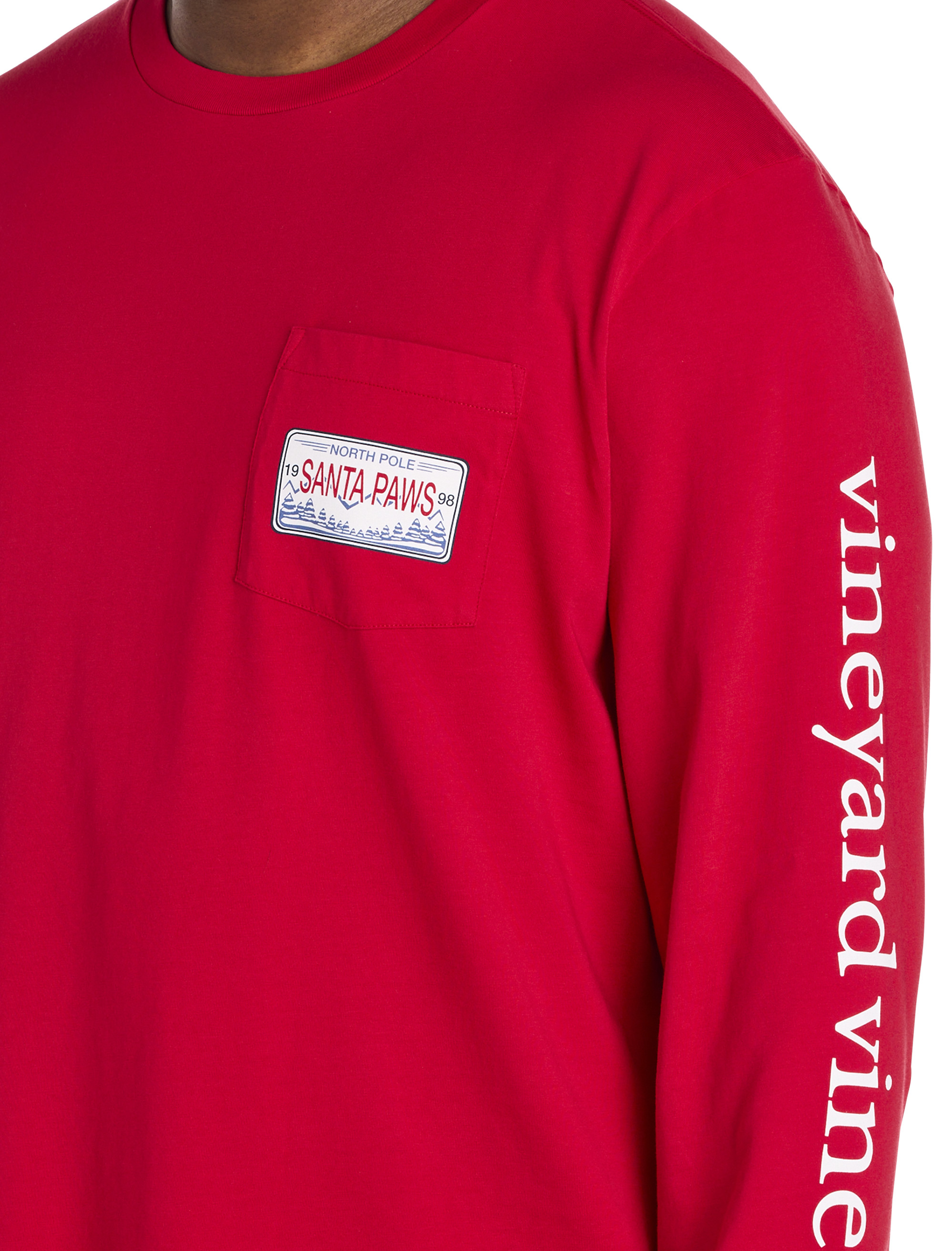 Big + Tall | Vineyard Vines Santa Paws Long-Sleeve Graphic T-Shirt | DXL