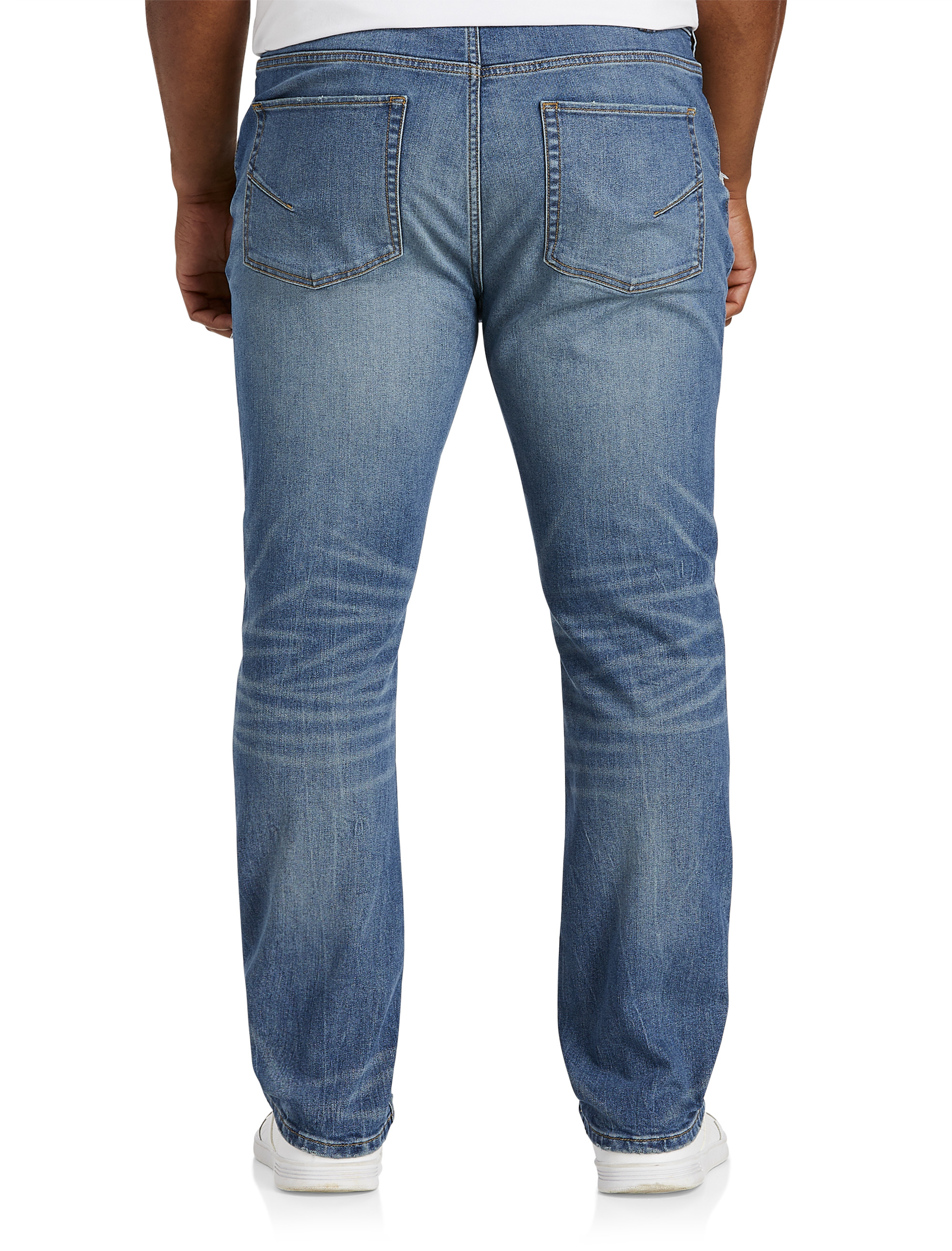 Big + Tall | True Nation Damaged Blue Tapered-Fit Destructed Jeans | DXL