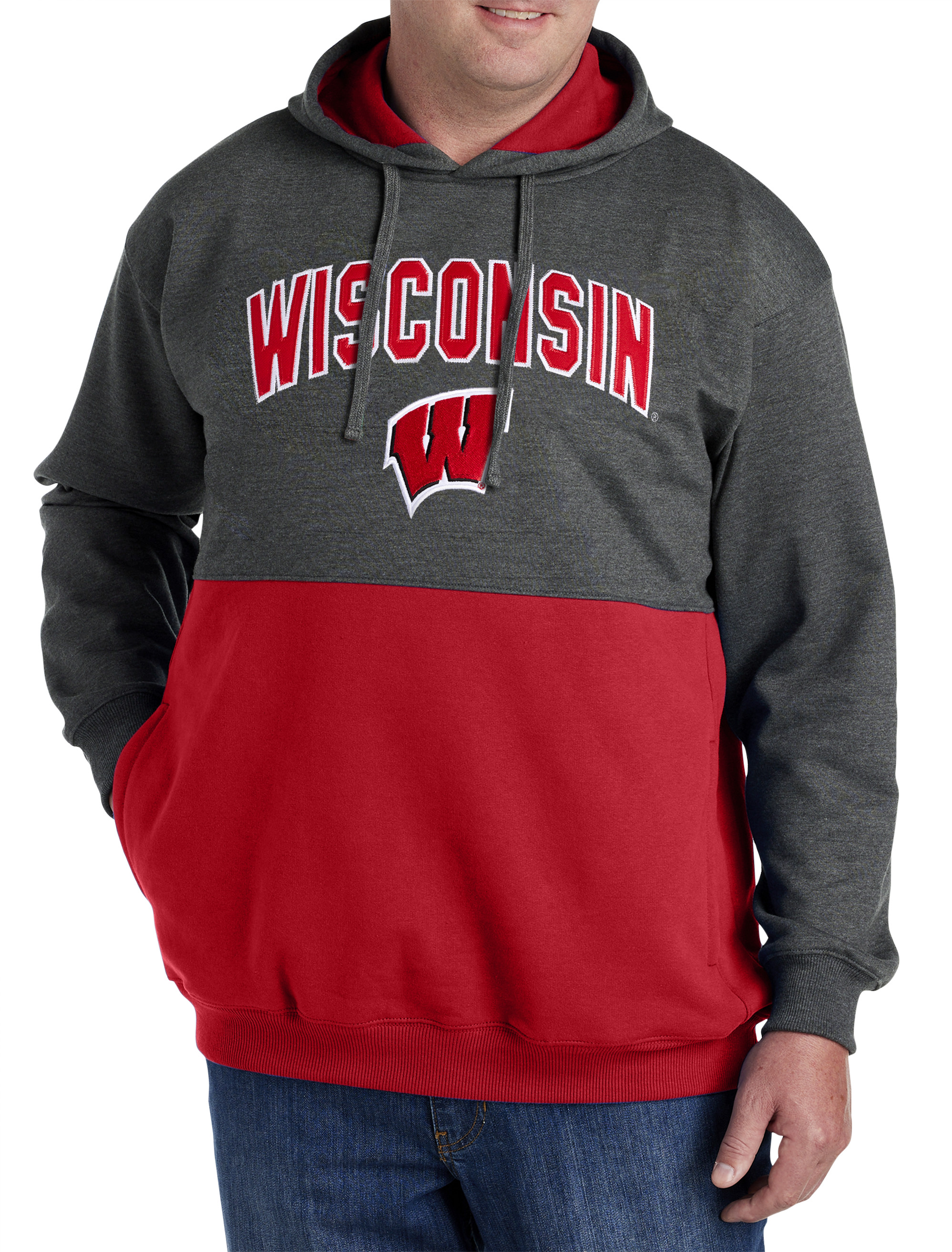 Big + Tall | Collegiate Arched Logo Colorblock Hoodie | DXL