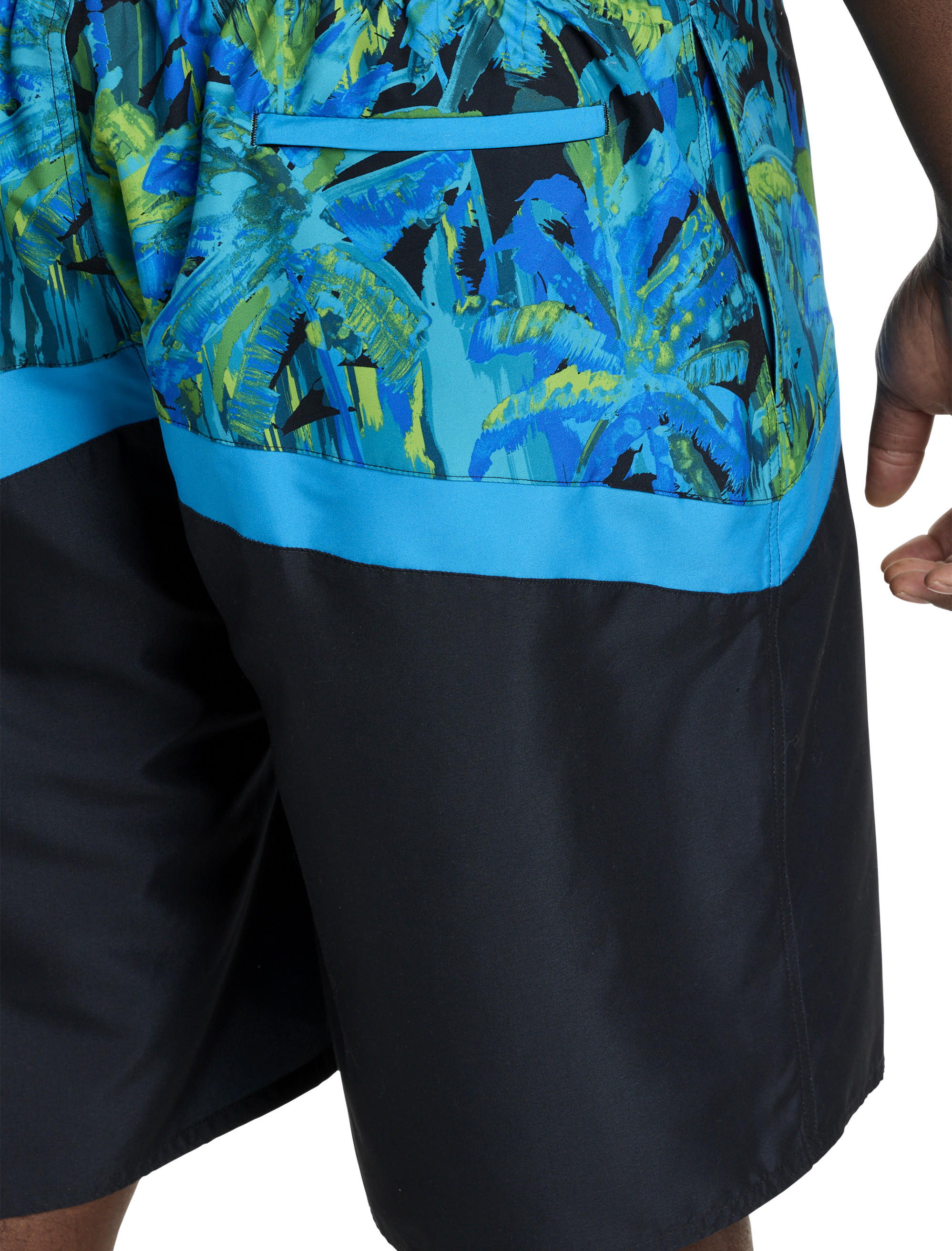 Big + Tall | Harbor Bay Curved Colorblocked Swim Trunks | DXL