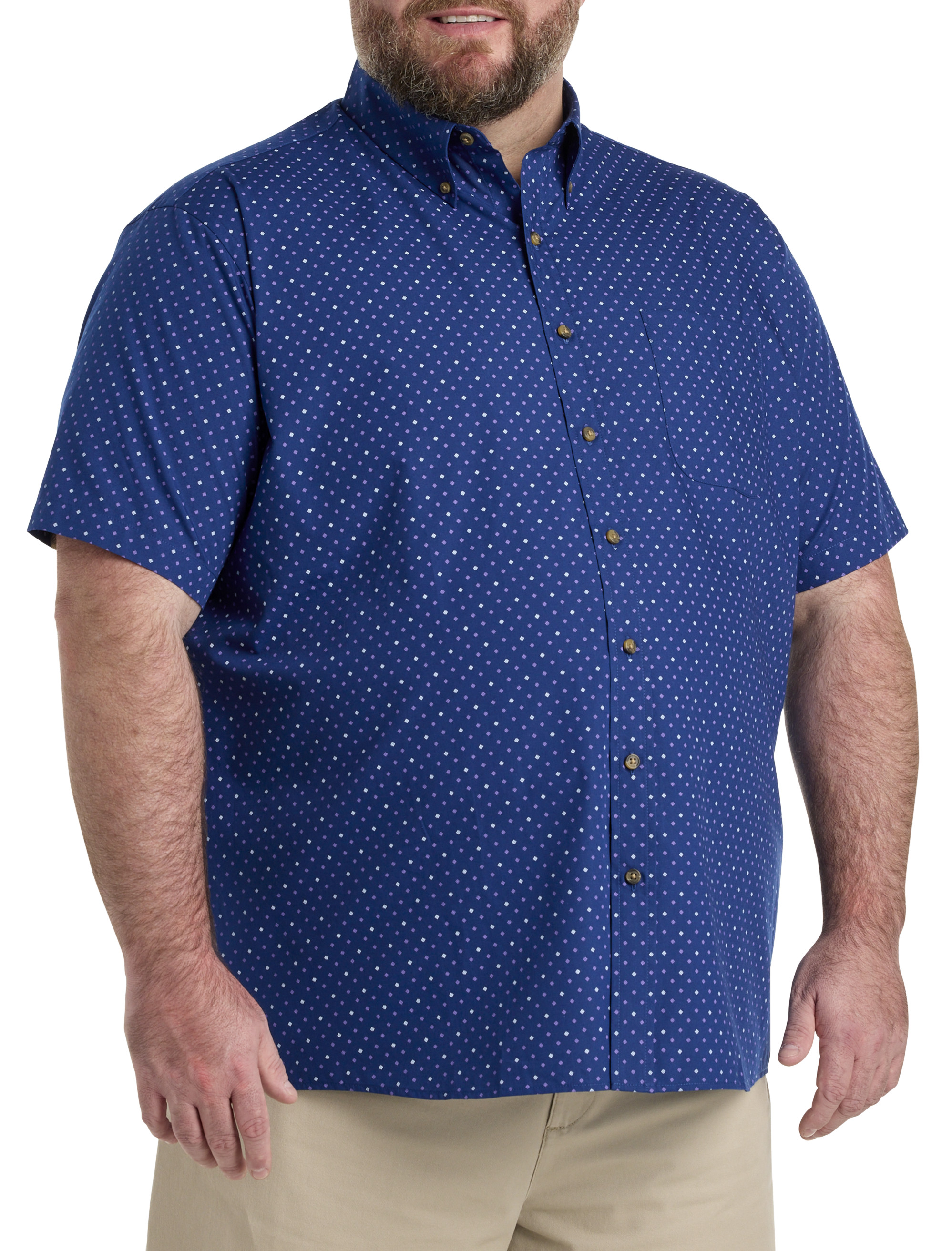 Big + Tall | Harbor Bay Easy-Care Geometric Print Sport Shirt | DXL