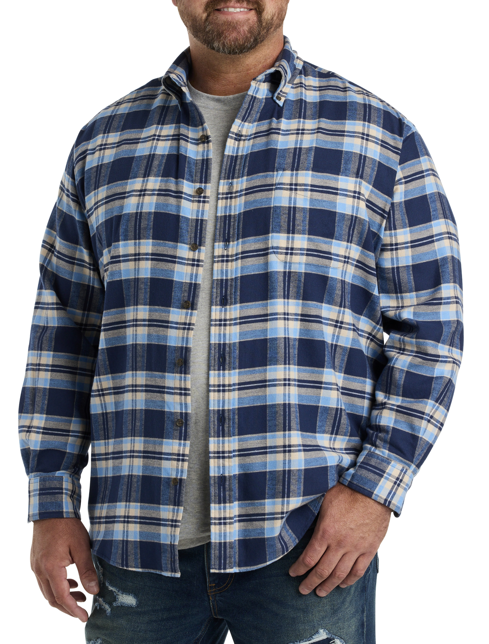 Big + Tall | Harbor Bay Plaid Flannel Sport Shirt | DXL