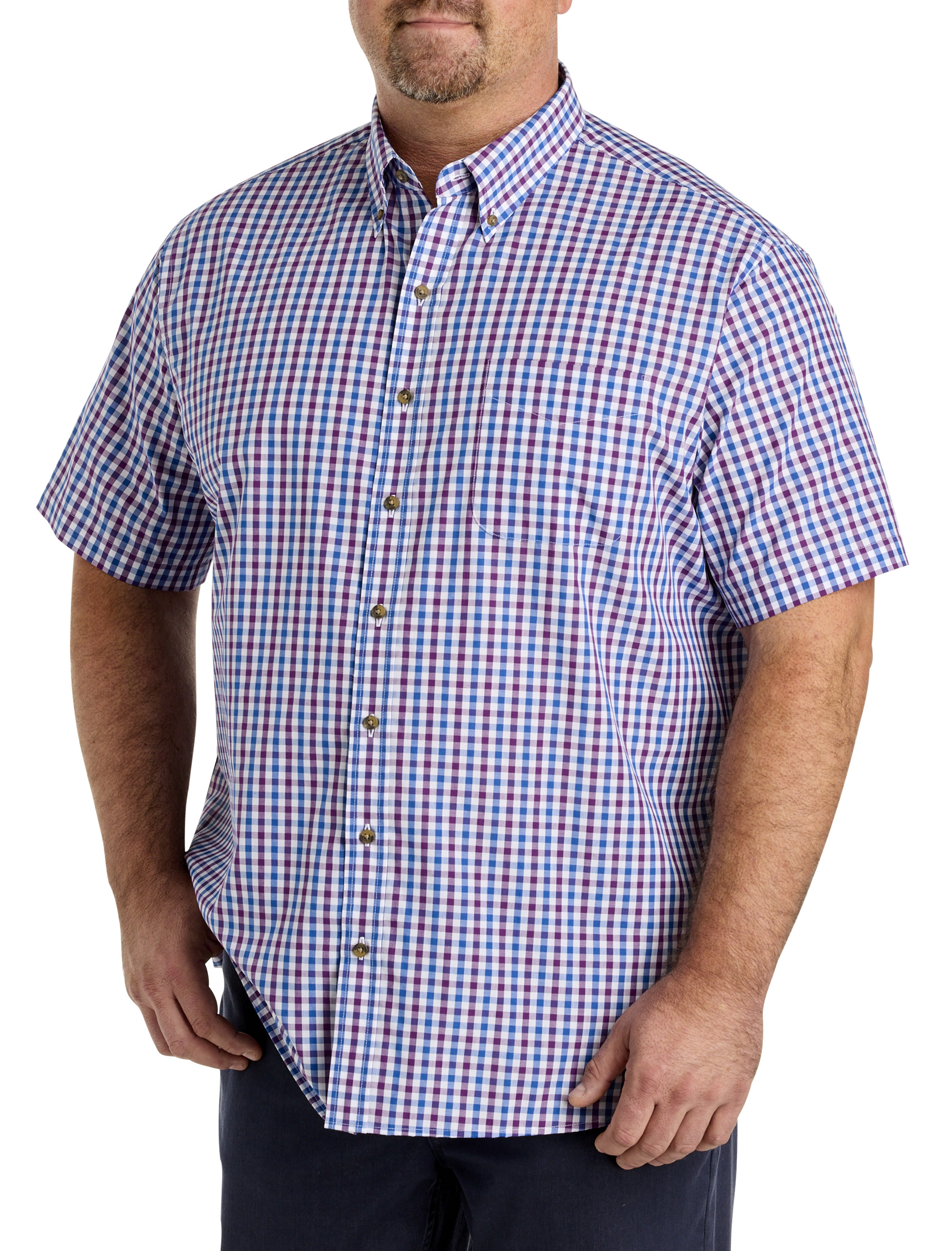 Big + Tall | Harbor Bay Easy-Care Check Sport Shirt | DXL
