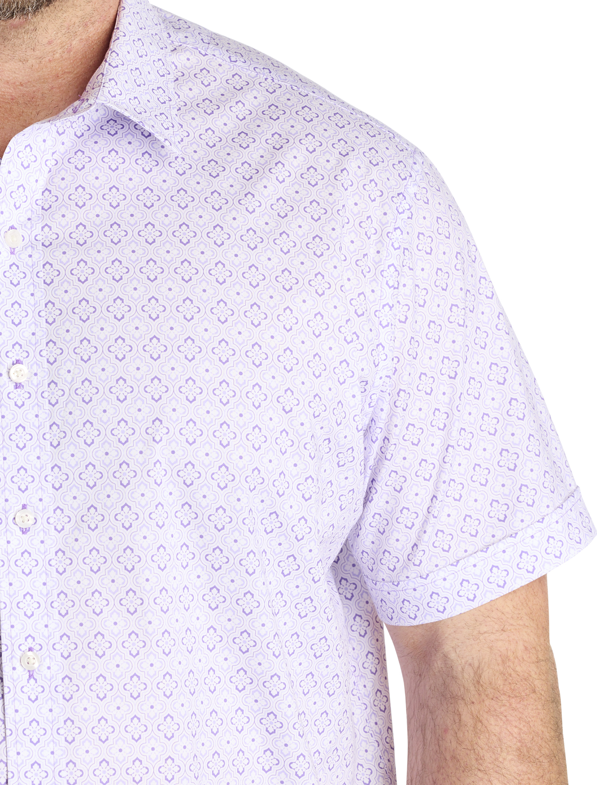 Big + Tall | Synrgy Quatrefoil Pattern Sport Shirt | DXL