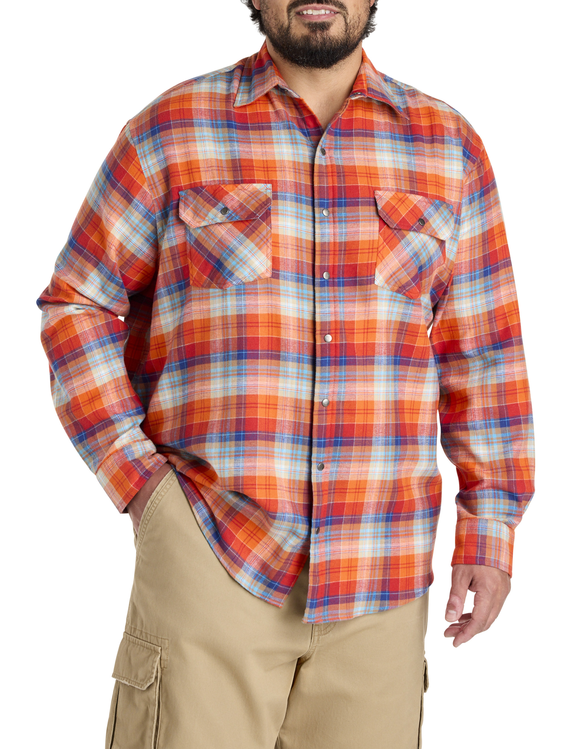 Big + Tall | Harbor Bay Plaid Flannel Sport Shirt | DXL