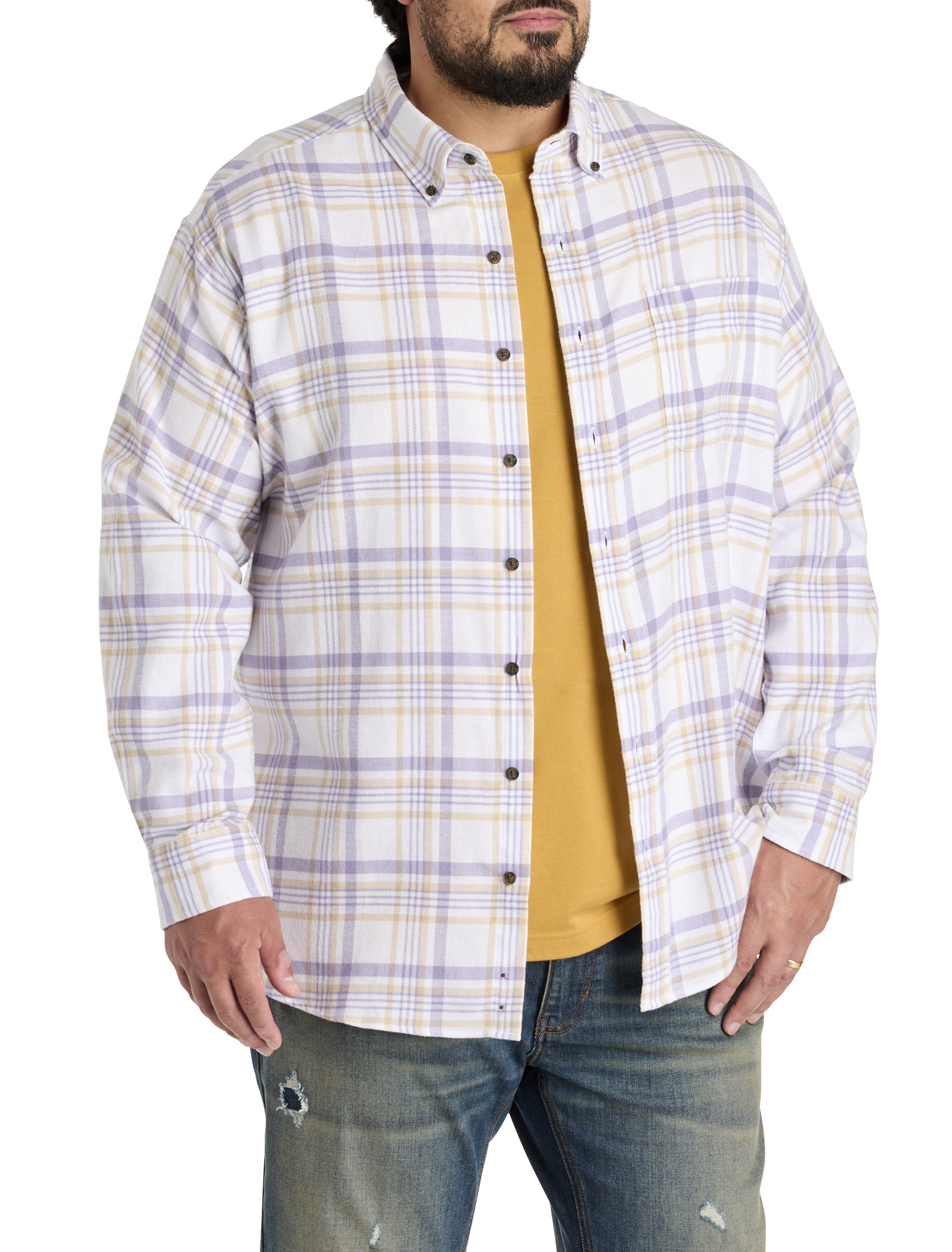 Big + Tall | Harbor Bay Plaid Flannel Sport Shirt | DXL