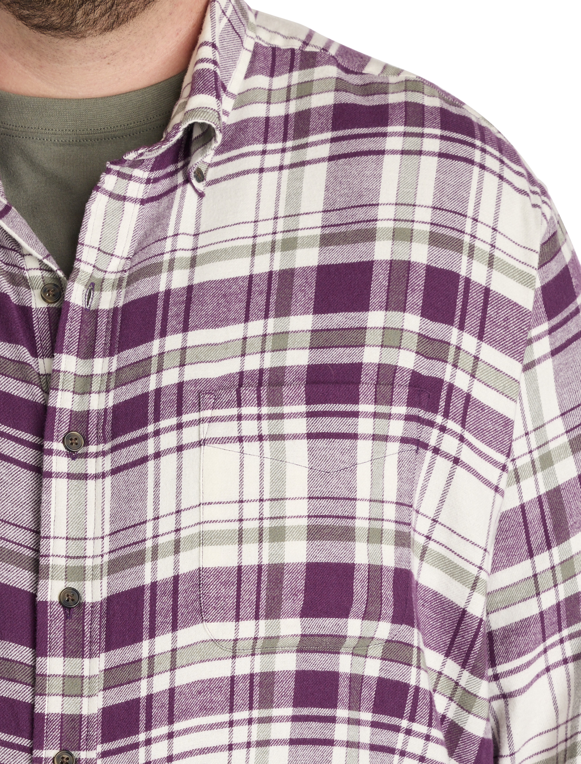 Big + Tall | Harbor Bay Large Plaid Flannel Sport Shirt | DXL