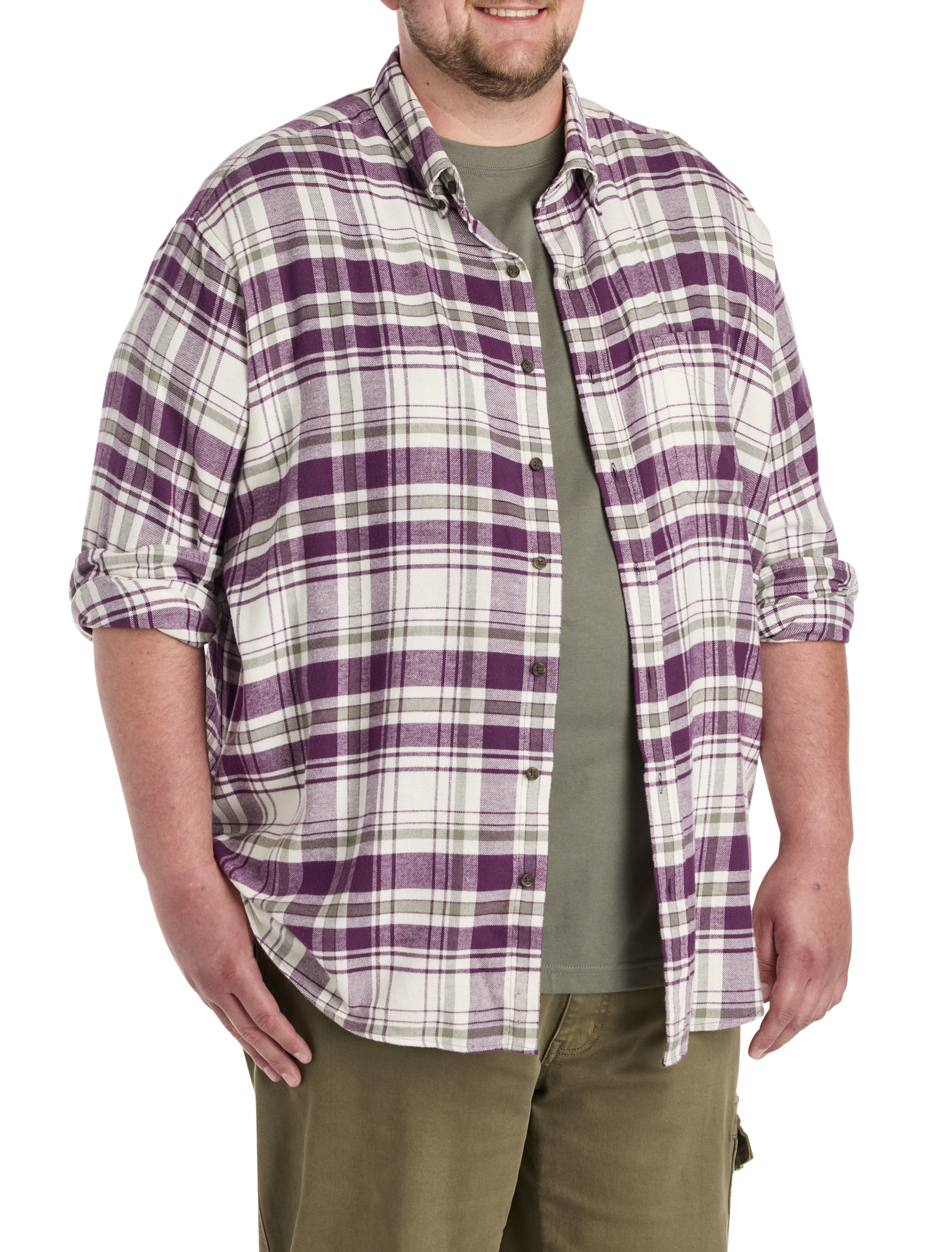 Big + Tall | Harbor Bay Large Plaid Flannel Sport Shirt | DXL