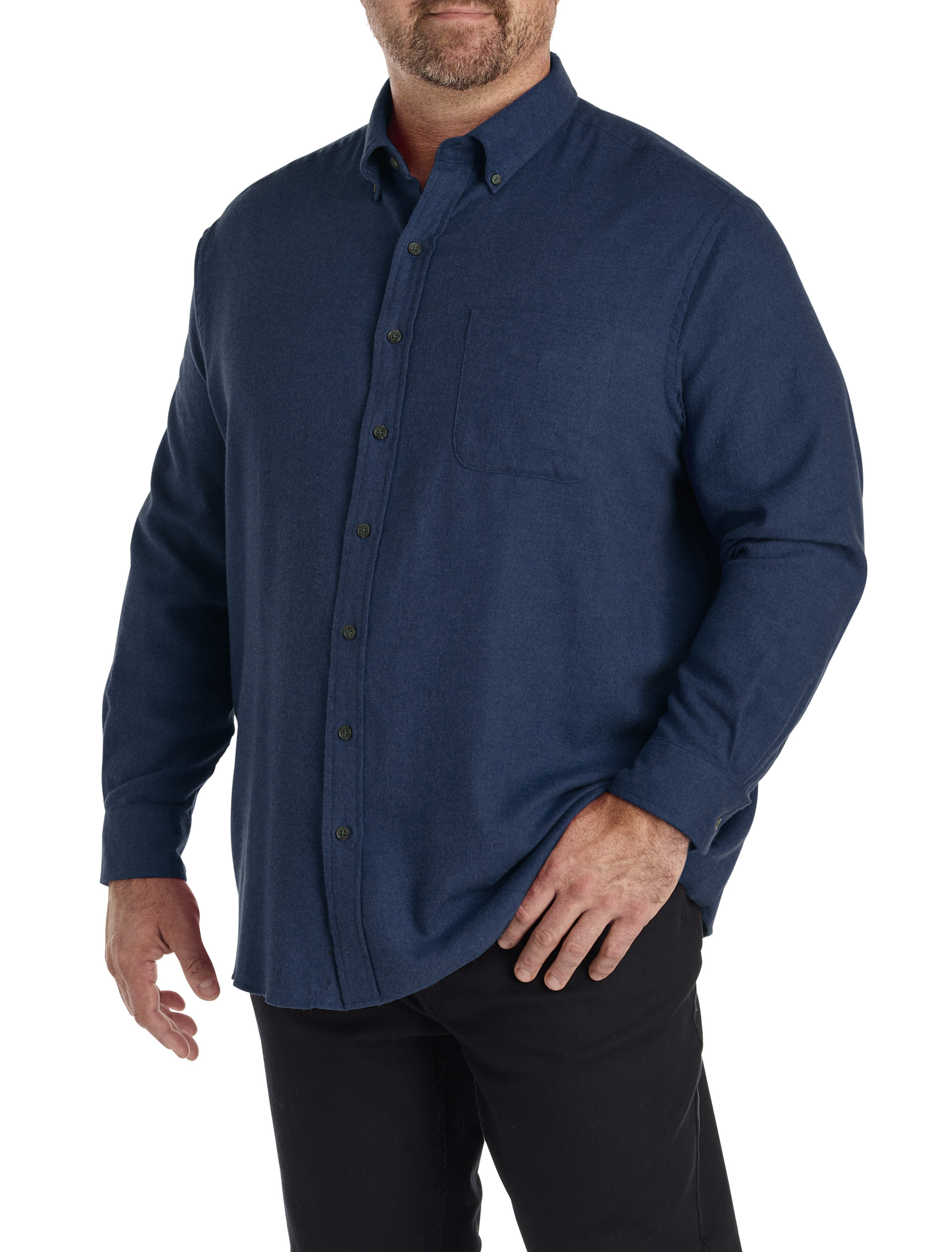 Big + Tall | Harbor Bay Solid Flannel Sport Shirt | DXL