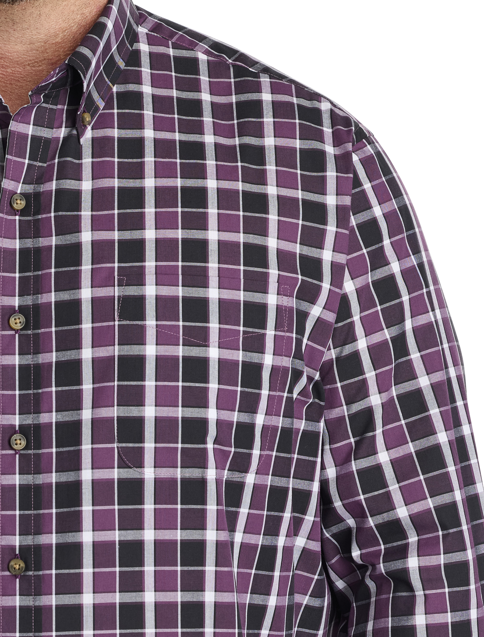 Big + Tall | Harbor Bay Easy-Care Medium Plaid Sport Shirt | DXL